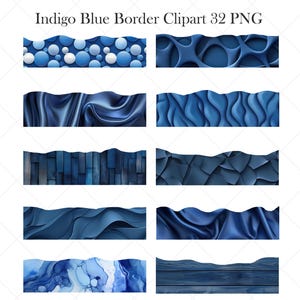 Indigo Blue Border Clipart, Indigo Borders PNG, Scrapbook, Digital ...