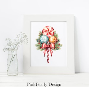 Christmas Candy Clipart, Watercolor Christmas Sweets, Candy Cane PNG ...