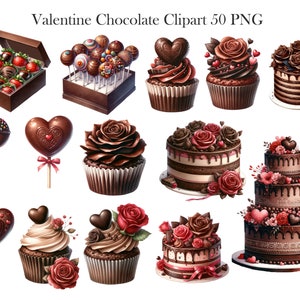 Valentine Chocolate Clipart, Watercolor Chocolate PNG, Valentine Day ...