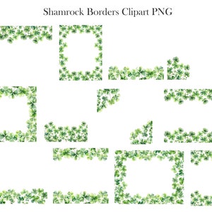 Shamrock Clipart, Clover PNG Bundle, St Patricks Day PNG, Shamrock Border, Wreath, Green Clover ...
