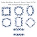 Indigo Blue Flower Border Clipart, Watercolor Flower Borders PNG Bundle ...