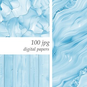 Blue Digital Paper, Blue Background Bundle, Scrapbook Paper, Digital ...