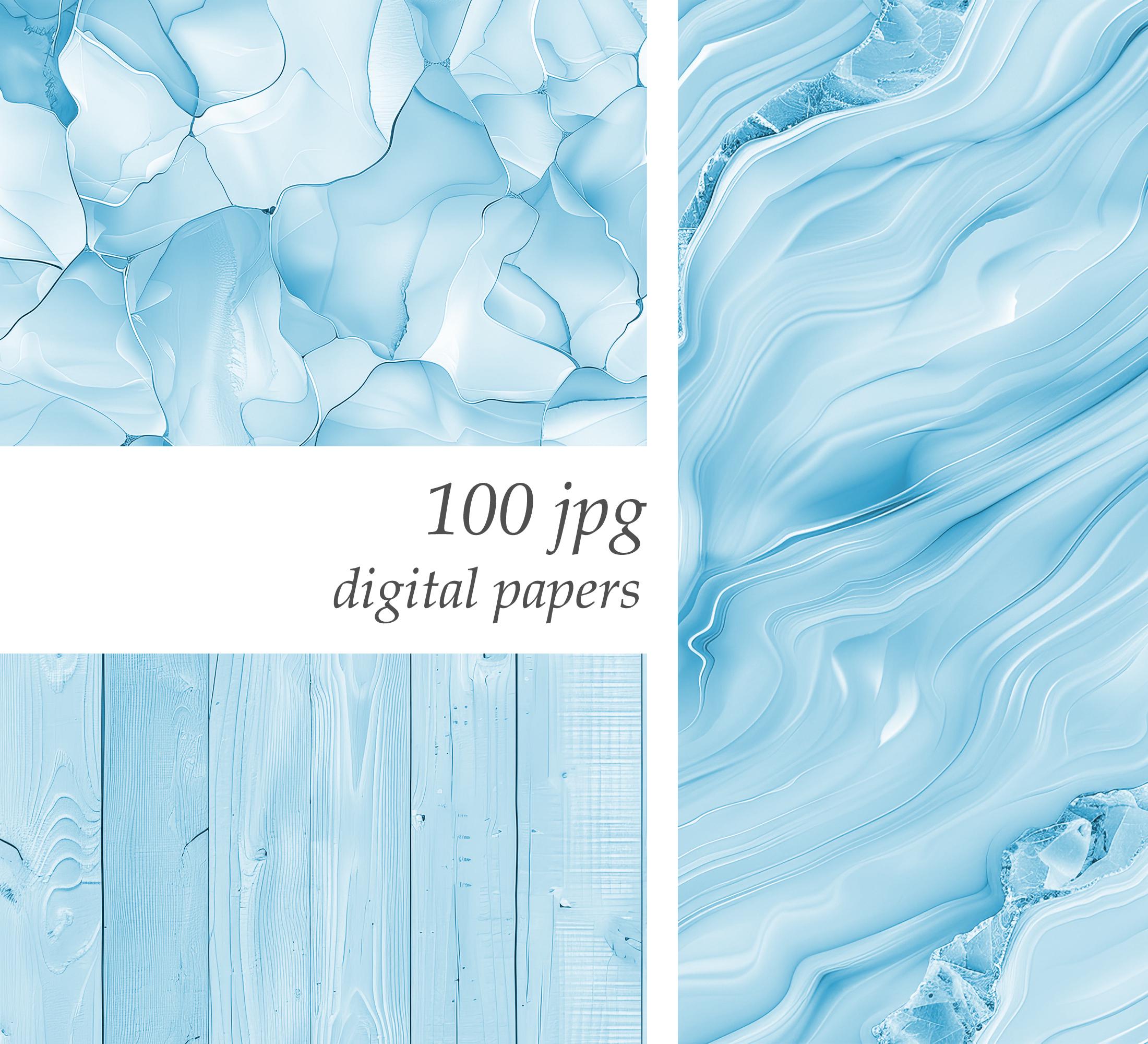 Blue Digital Paper, Blue Background Bundle, Scrapbook Paper, Digital ...