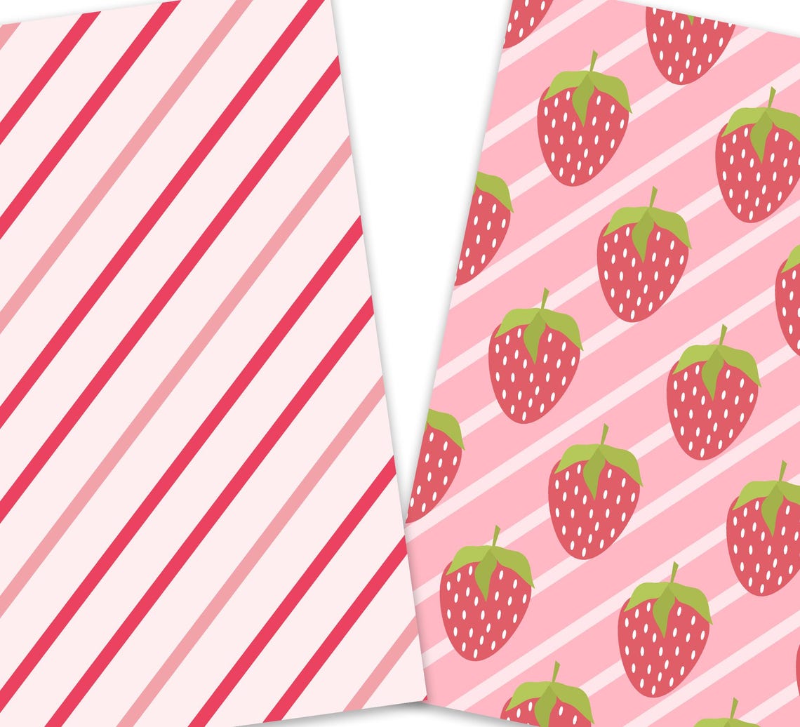 Strawberry Digital Paper, Strawberry Background, Fruit, Texture ...