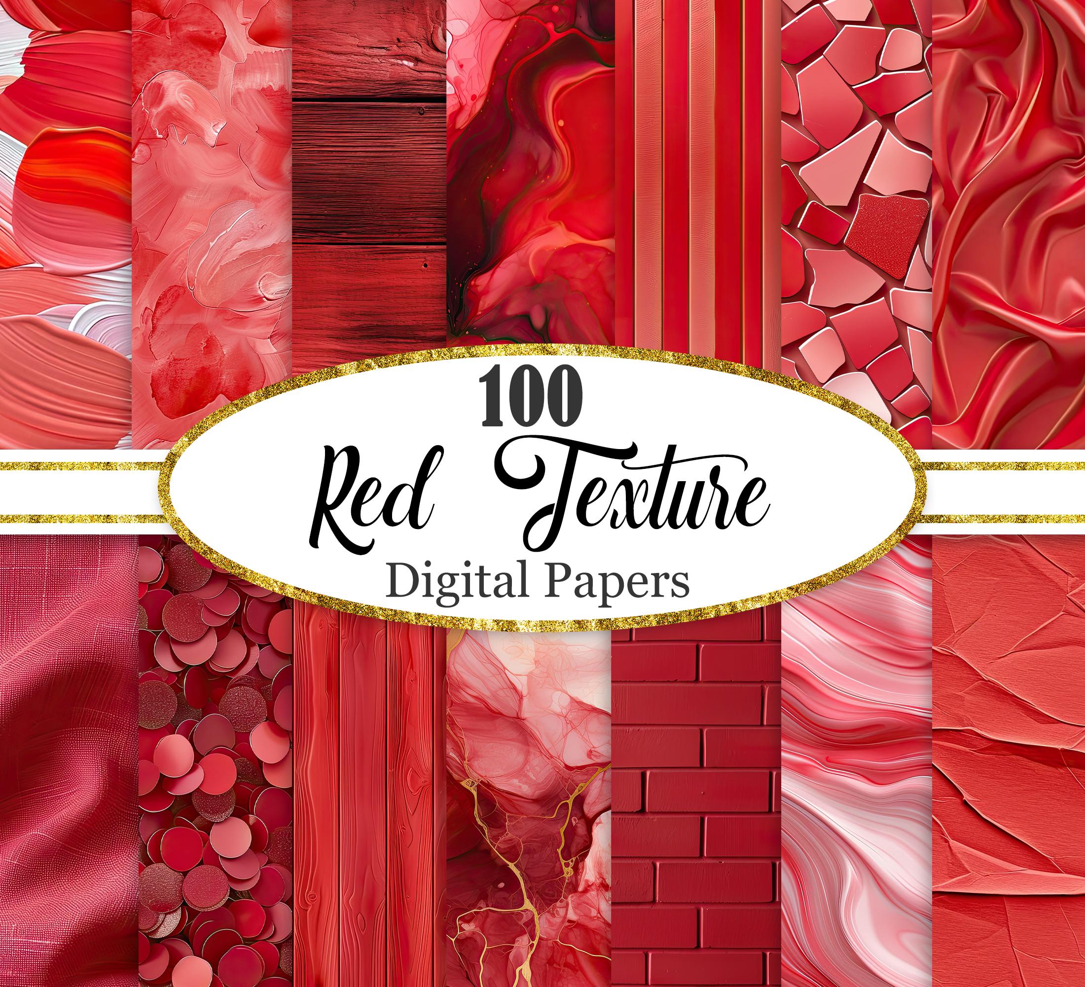 Red Digital Paper, Red Background Bundle, Red Texture, Wood, Brick Wall ...