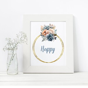 Winter Flower PNG, Watercolor Blue Flower Clipart Bundle, Flower Border ...