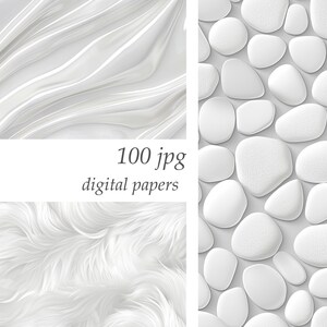White Digital Paper, White Background Bundle, White Texture, Scrapbook ...