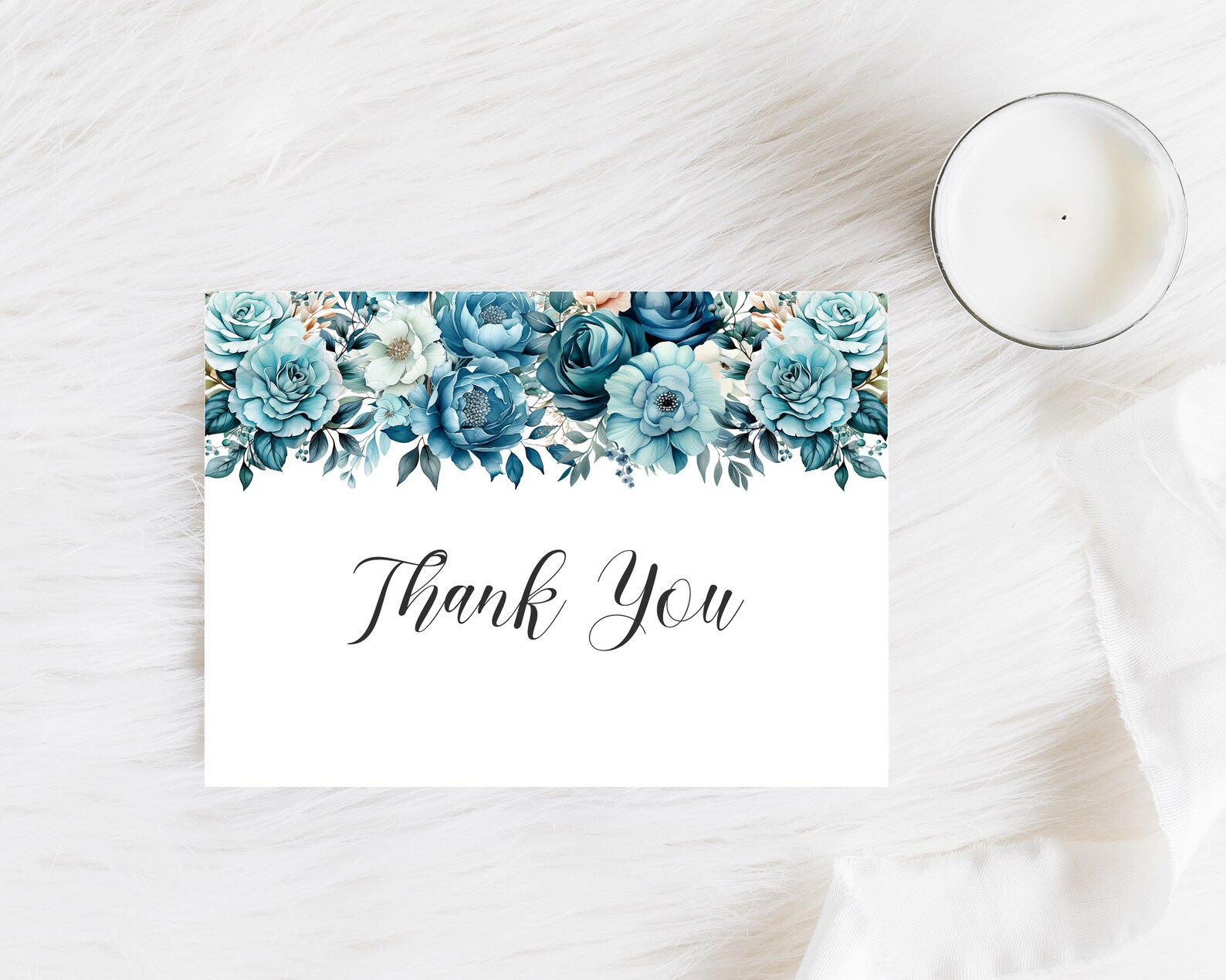 Teal Blue Flower Border Clipart, Watercolor Blue Floral PNG, Flower ...