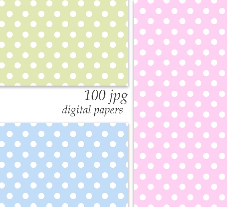 Pastel Dot Digital Paper, Dot Background Bundle, Scrapbook Paper ...
