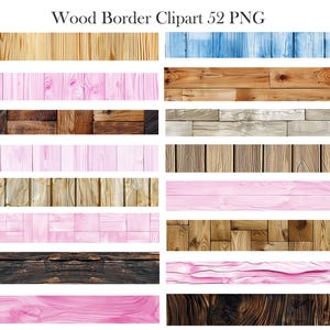 Wood Border Clipart, Borders PNG, Scrapbook, Junk Journal, Digital ...