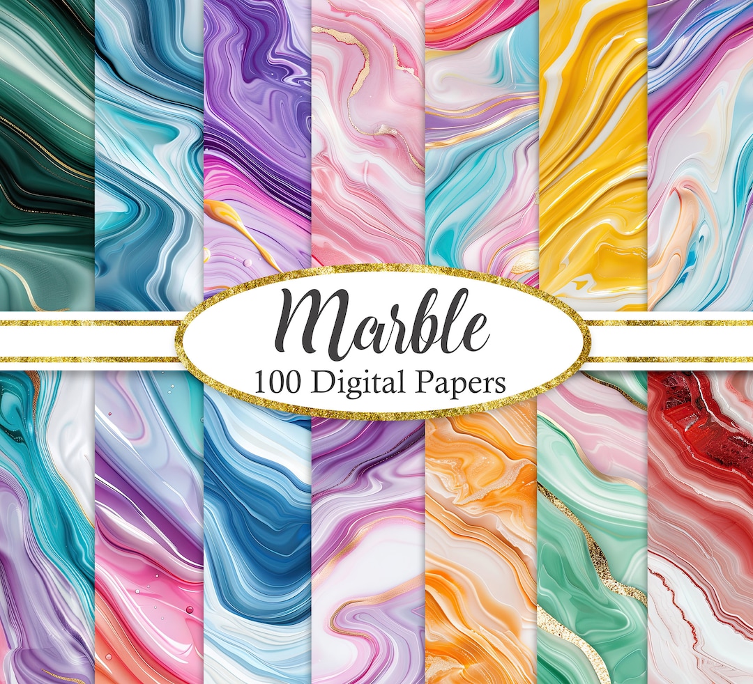Marble Digital Paper Pack, Marble Background Bundle, Scrapbook Papers ...