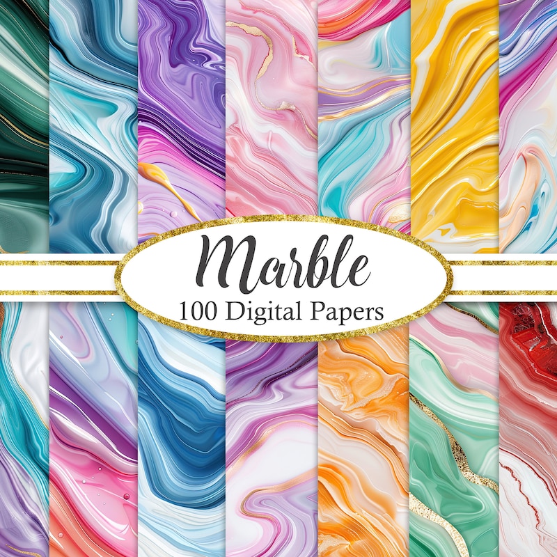 Rainbow Marble Wallpaper - Etsy