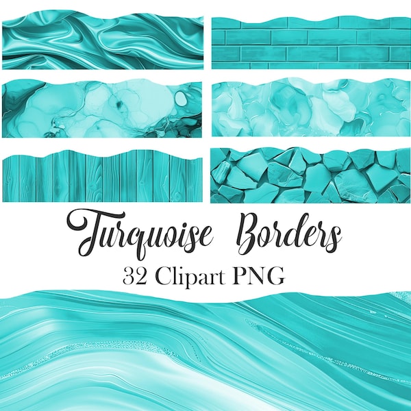 Turquoise Border - Etsy