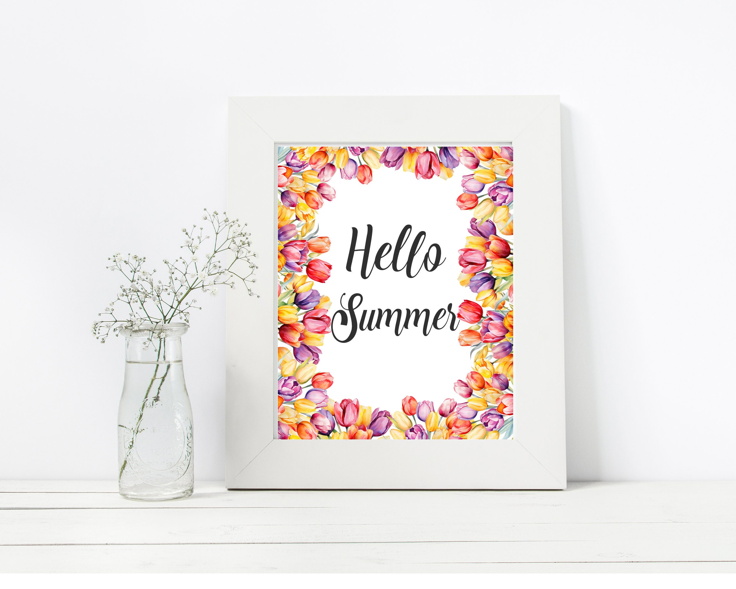 Tulip Border Clipart, Watercolor Tulip Frame Clipart Bundle, Flower ...