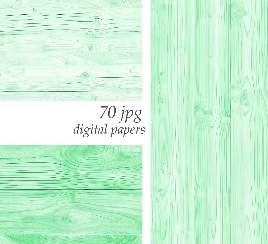 Green Wood Digital Paper, Wood Background, Wood Texture, Scrapbook ...