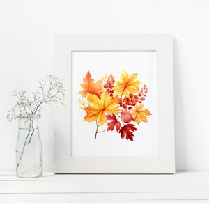 Autumn Leaves Clipart, Watercolor Fall Leaf Clipart Bundle, Fall Leaves ...