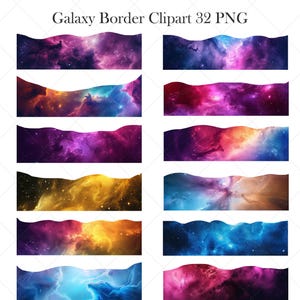 Galaxy Border Clipart, Borders PNG, Scrapbook, Digital Download - Etsy ...