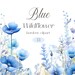 Blue Wildflower Border Clipart, Watercolor Floral Clipart, Flower ...
