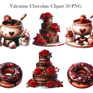 Valentine Chocolate Clipart, Watercolor Chocolate PNG, Valentine Day ...