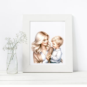 Mothers Day Clipart Bundle, Mom and Son Clipart, Mother Day PNG ...