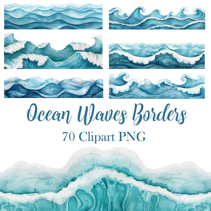 Clipart Ocean Border - Etsy UK