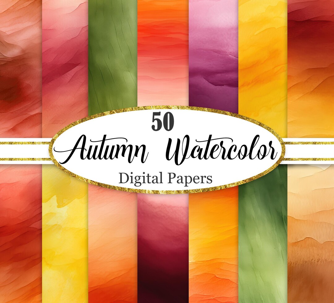 Autumn Digital Paper, Autumn Watercolor Background, Autumn Texture ...