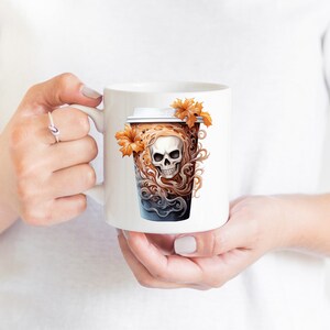 Halloween Coffee PNG, Watercolor Halloween Drink Clipart, Halloween ...