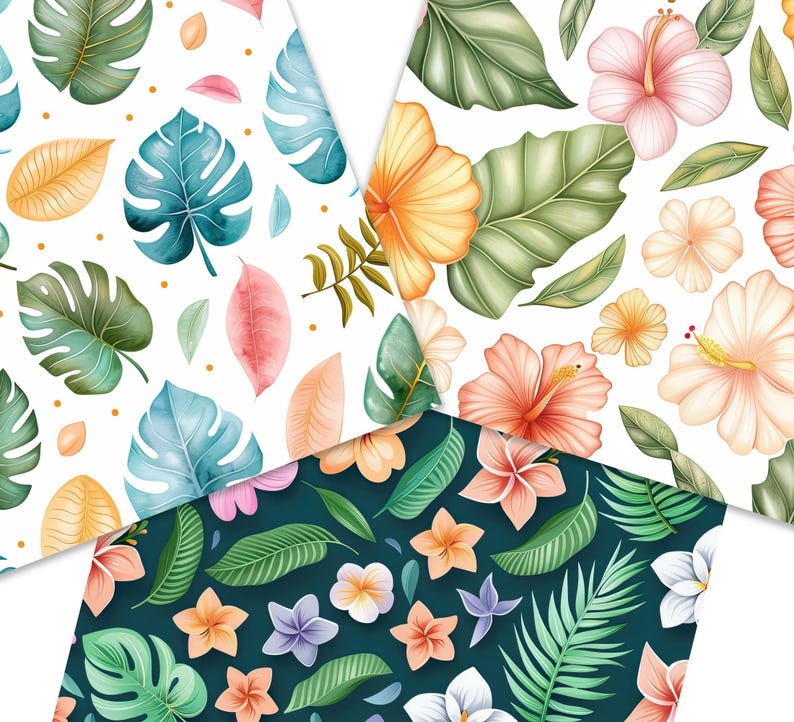 Summer Digital Paper, Summer Background Bundle, Scrapbook Paper ...