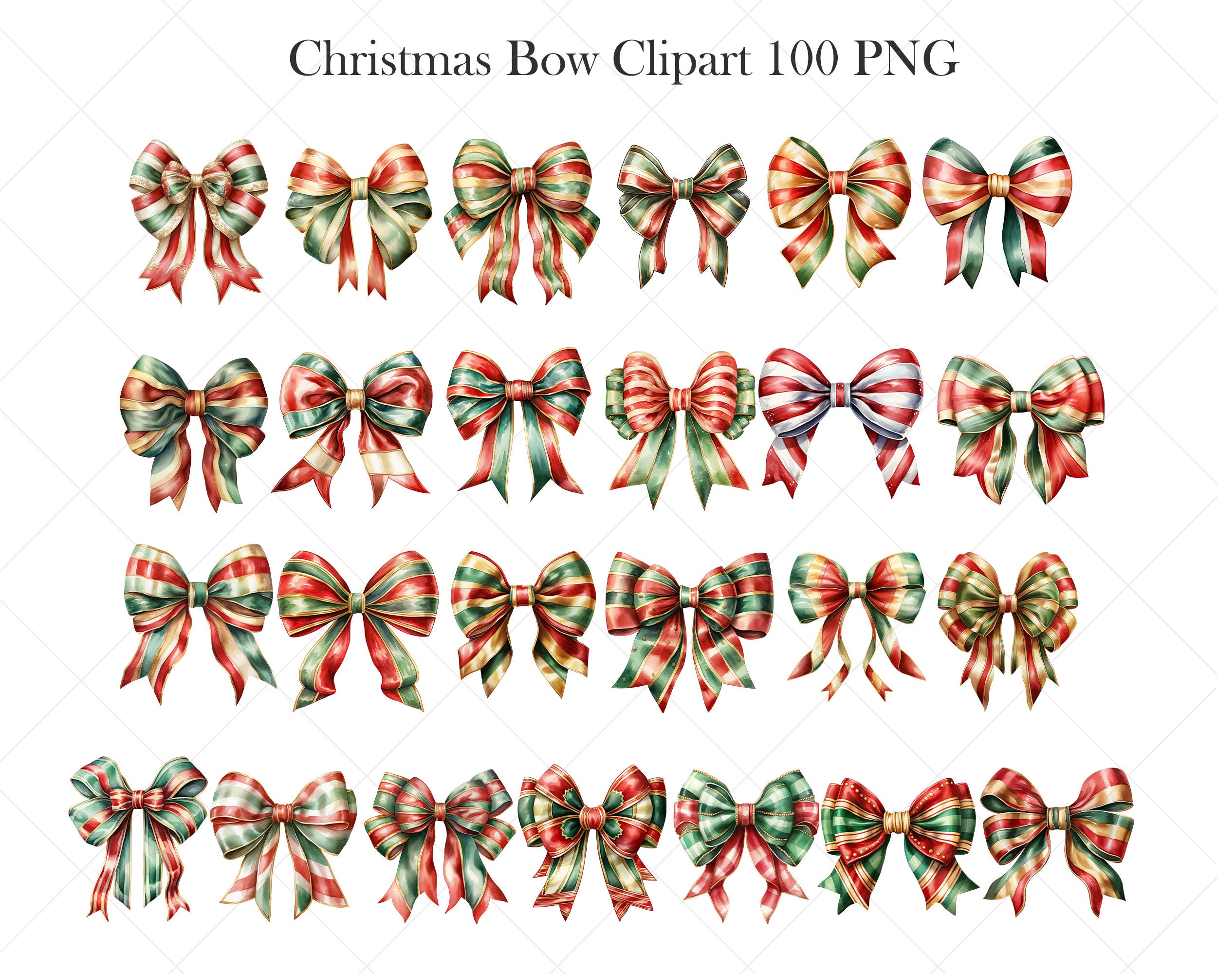 Christmas Bow PNG, Watercolor Christmas Ribbon Clipart, Red Bow Clipart ...