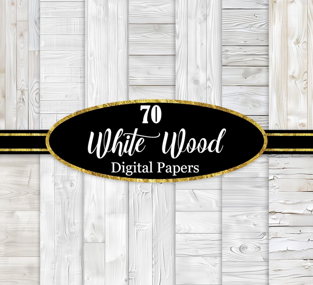 White Wood Digital Paper, Wood Background, Texture, Scrapbook Paper ...