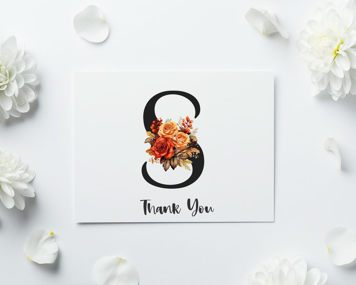 Autumn Floral Alphabet Clipart, Flower Alphabet PNG, Letters Clipart ...