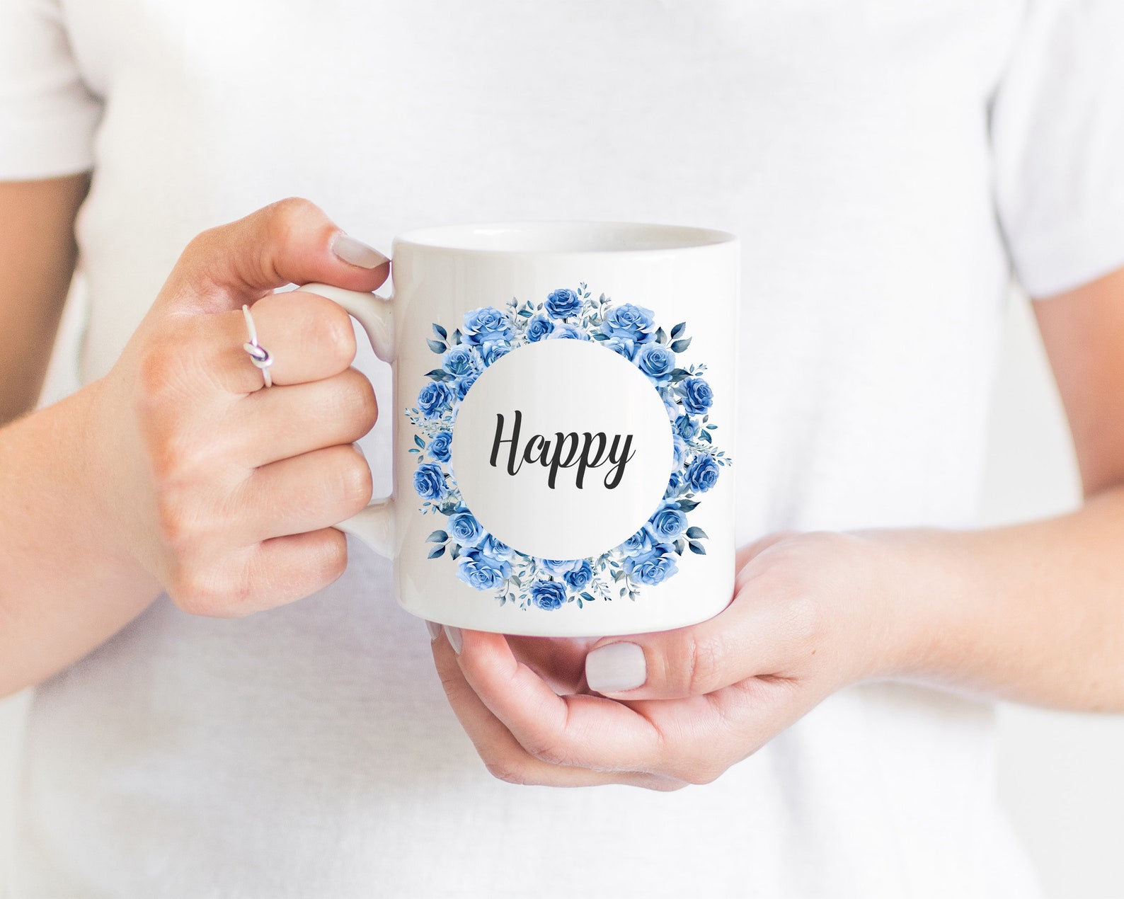 Blue Rose Border Clipart, Watercolor Flower Border PNG Bundle, Wedding ...