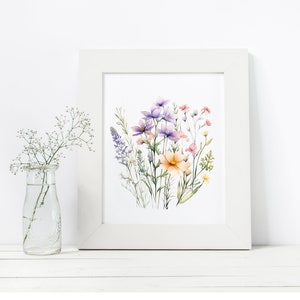 Spring Wildflower Clipart, Watercolor Floral Clipart Bundle, Flower ...