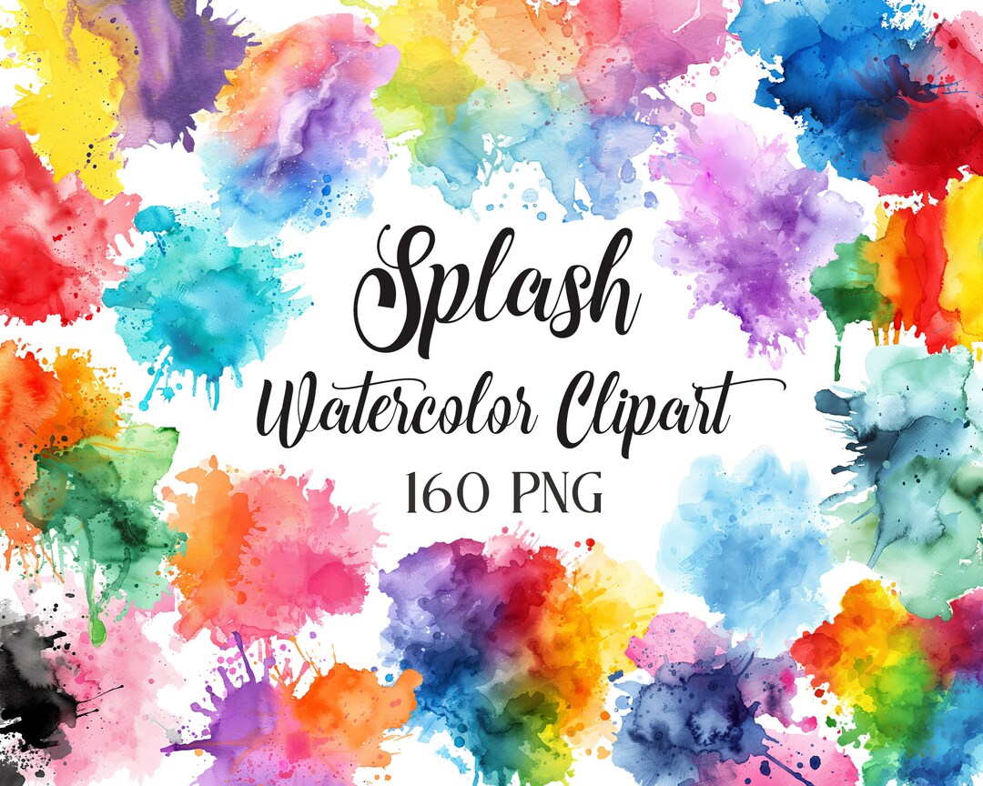 Watercolor Splash PNG, Splash Clipart Bundle, Alcohol Ink, Paint ...