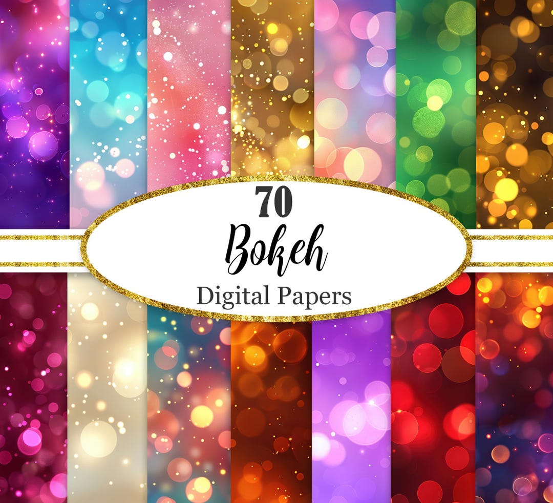 Bokeh Digital Paper, Colorful Background - Etsy