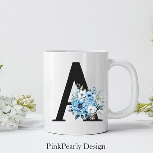 Blue Floral Alphabet Clipart, Flower Alphabet PNG, Letters and Number ...