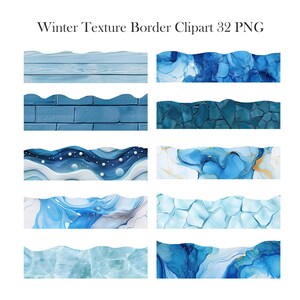 Winter Border Clipart, Winter Texture Borders PNG, Digital Download - Etsy
