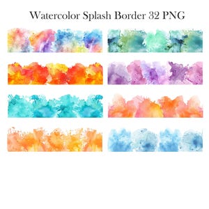 Watercolor Splash Border PNG, Splatter Borders Clipart, Colorful ...