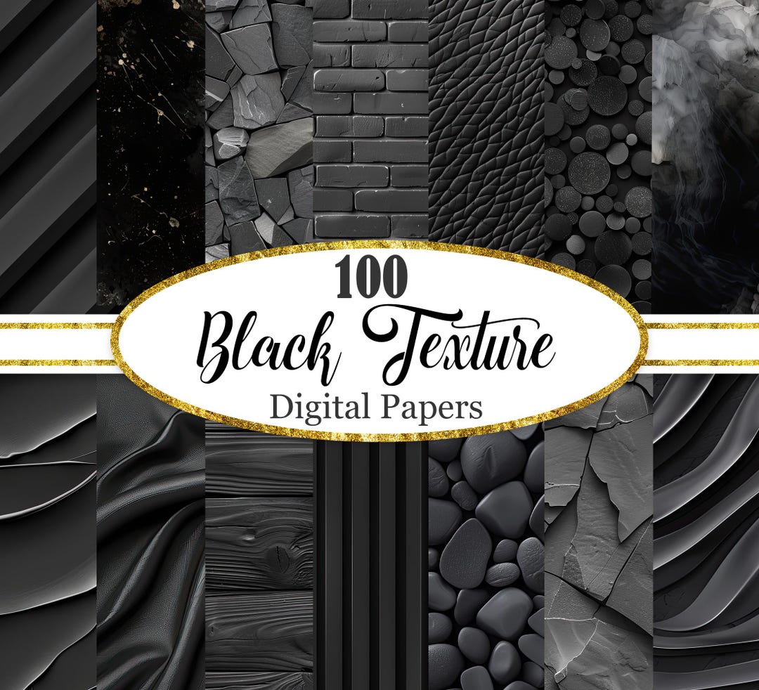 Black Digital Paper, Black Background Bundle, Black Texture, Wood ...