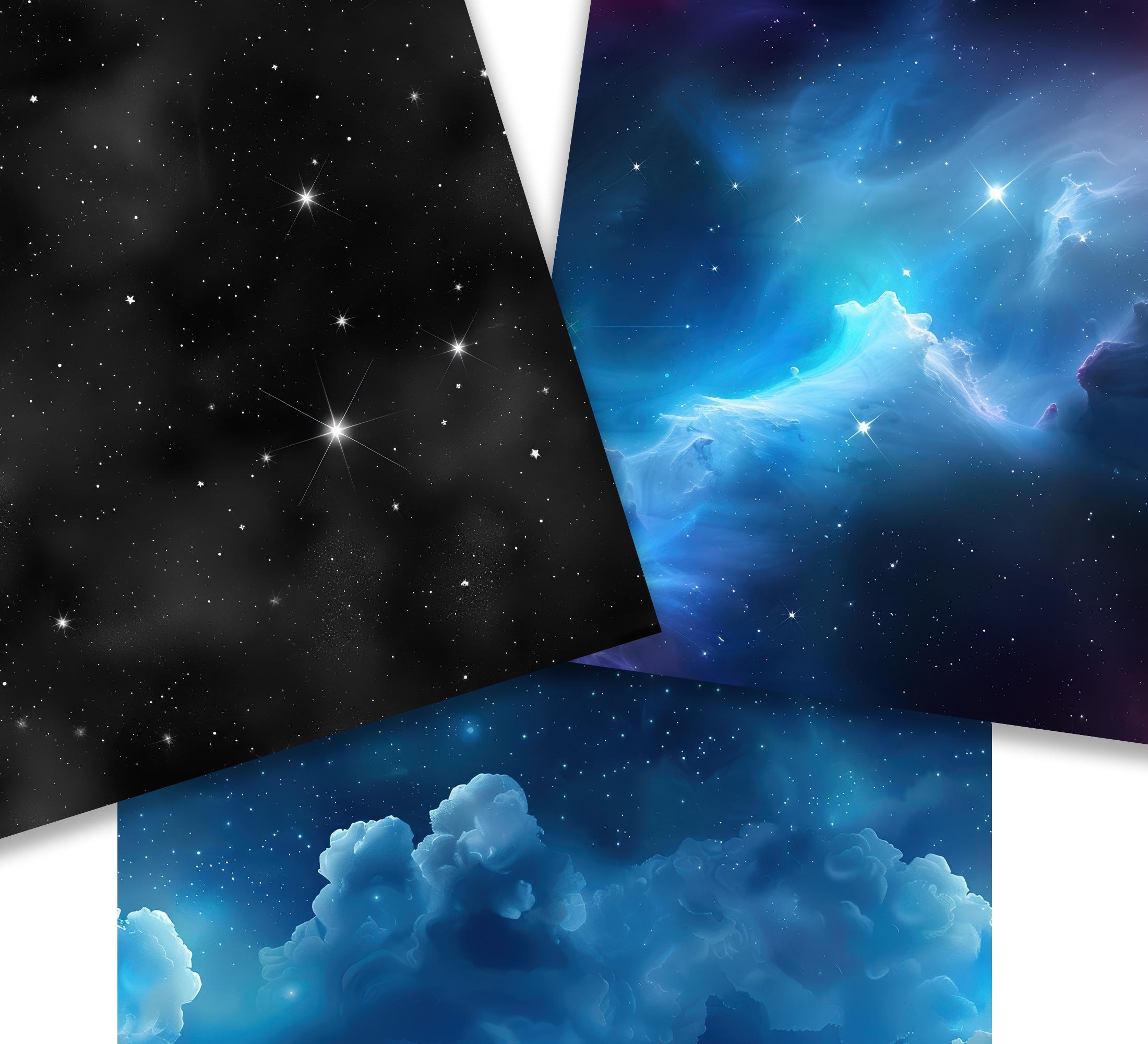 Night Sky Digital Paper, Sky Background, Texture, Scrapbook Papers ...