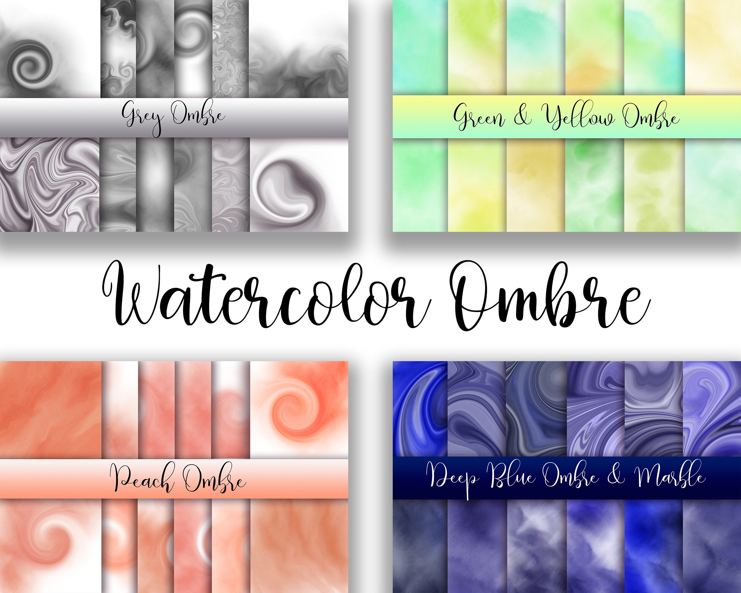 Watercolor Digital Paper Pack, Pastel Watercolor Background Bundle ...