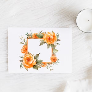 Orange Rose PNG, Watercolor Orange Rose Clipart Bundle, Wedding Bouquet ...