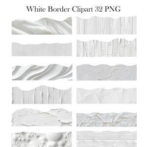 White Border PNG, White Texture Borders Clipart, Scrapbook, Digital ...