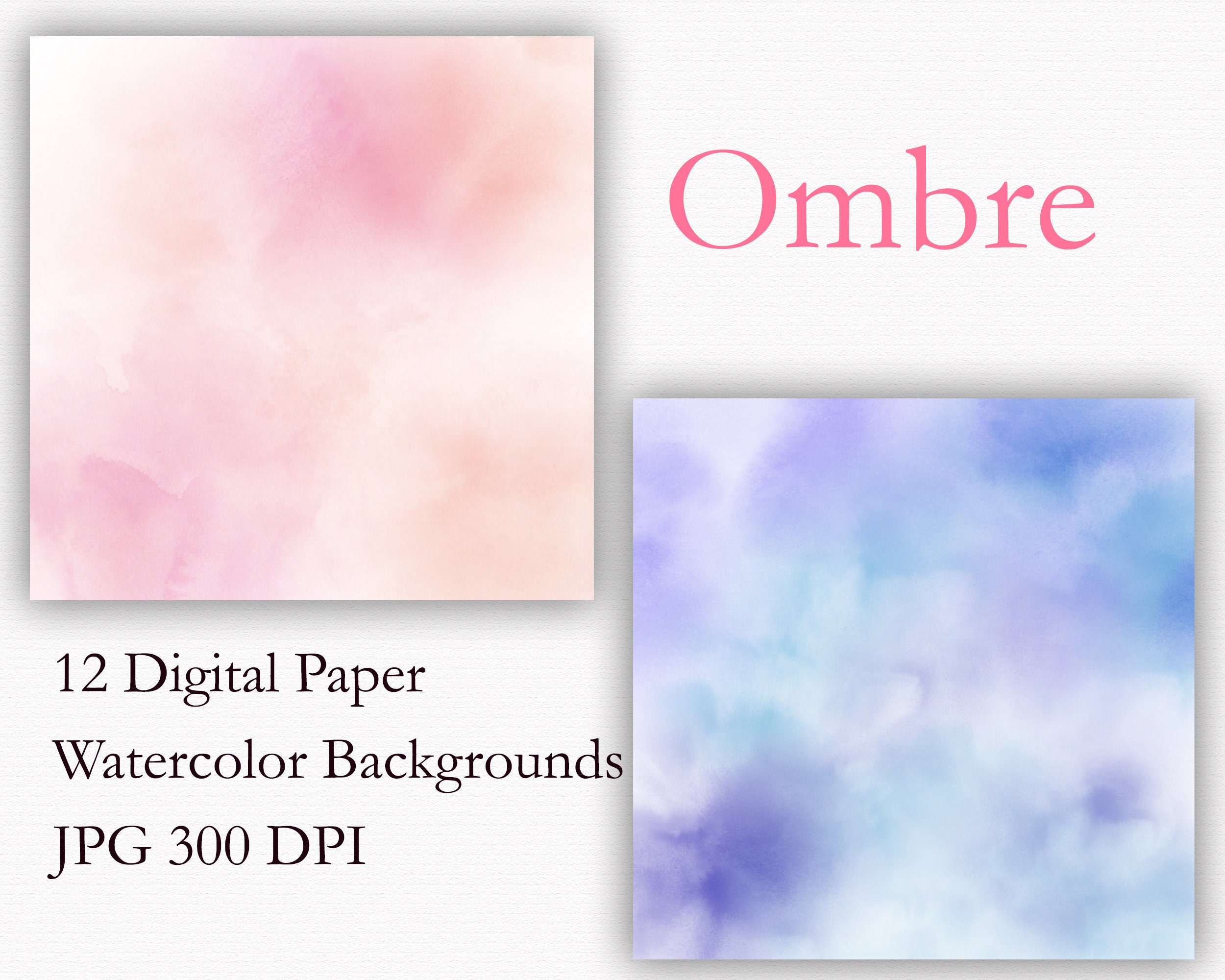 Watercolor Digital Paper Pastel Watercolor Backgrounds Rainbow - Etsy