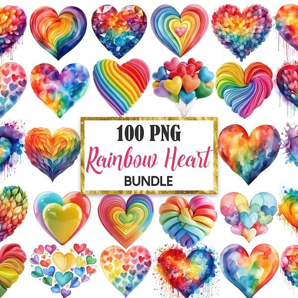 Rainbow Hearts - Etsy
