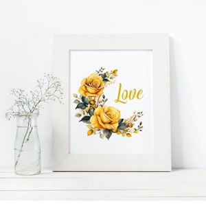 Yellow Rose PNG, Watercolor Yellow Rose Border Clipart, Rose Corner ...