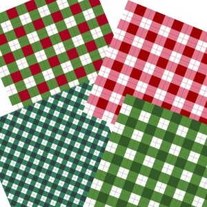 Plaid Digital Paper Pack, Gingham Background Bundle, Scrapbook Papers ...