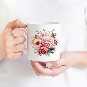 Autumn Pink Flower PNG, Watercolor Fall Flower Clipart, Floral Bouquet ...