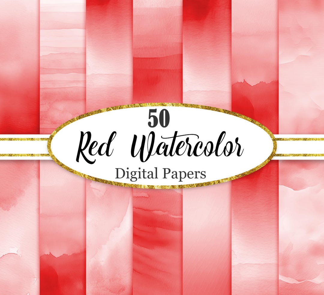 Red Watercolor Digital Paper, Red Background, Red Texture, Scrapbook ...