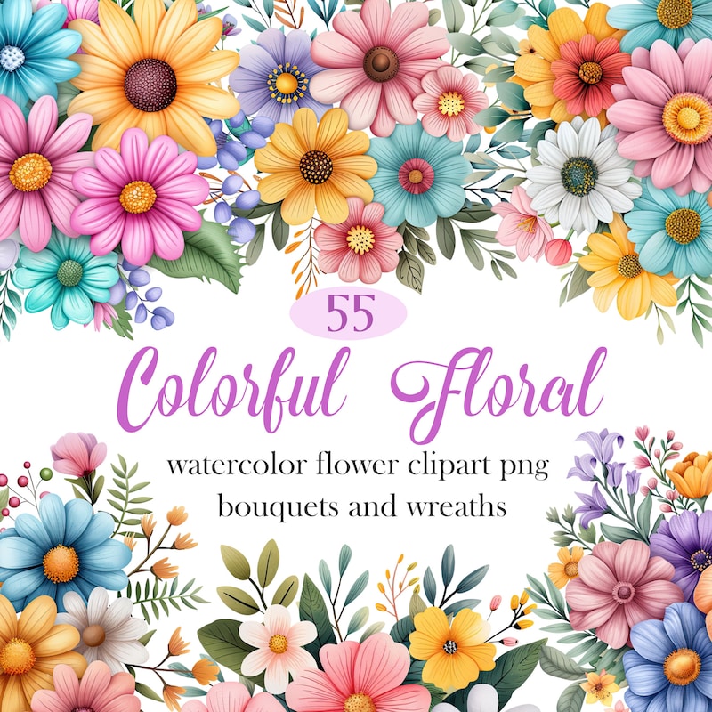Beautiful Flower Clipart - Etsy